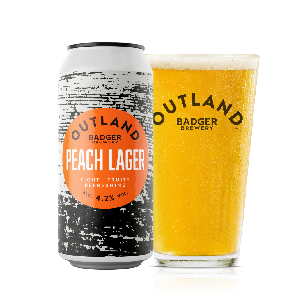 Buy Outland Peach Lager Cans Online | Badger Brewery